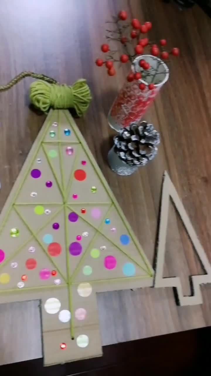 万能的纸箱之圣诞树手工~和娃儿一起做了一下午