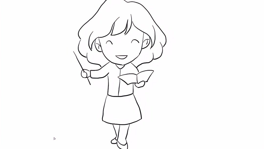 老师儿童亲子简笔画