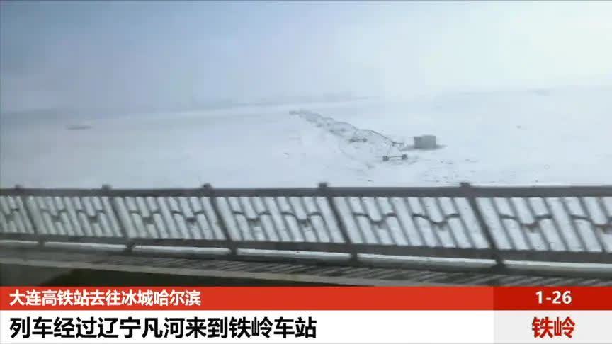 乘高铁由大连去往哈尔滨,车厢就几个人,途经辽宁凡河到达铁岭站