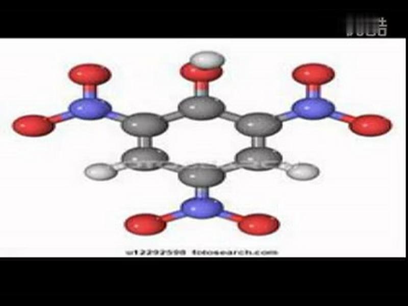 TNT三硝基甲苯的模型分子球棍模拟图