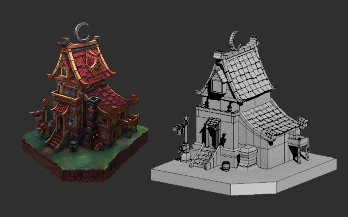 ...3dmax建模】从box开始教你制作一间“月亮屋”,3D游戏场景建模教程