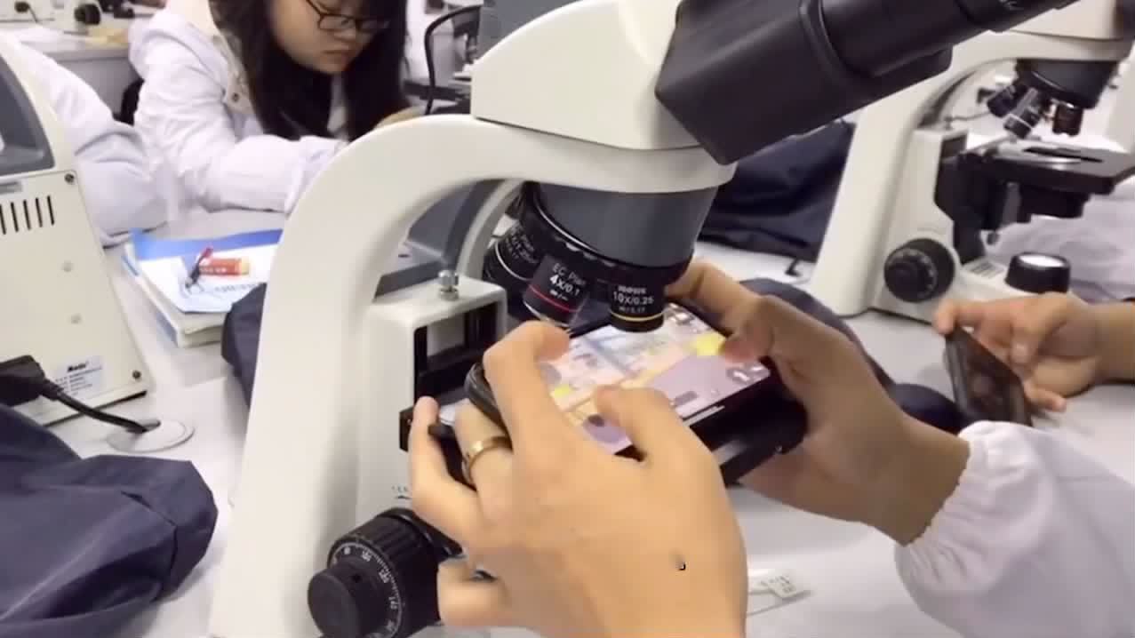 真不愧是医学生 显微镜吃鸡 太有才了
