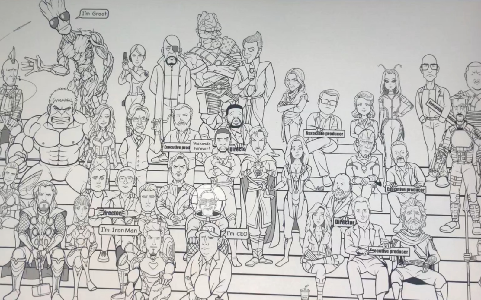 ipad手绘漫威十周年全家福卡通版(第十三集)