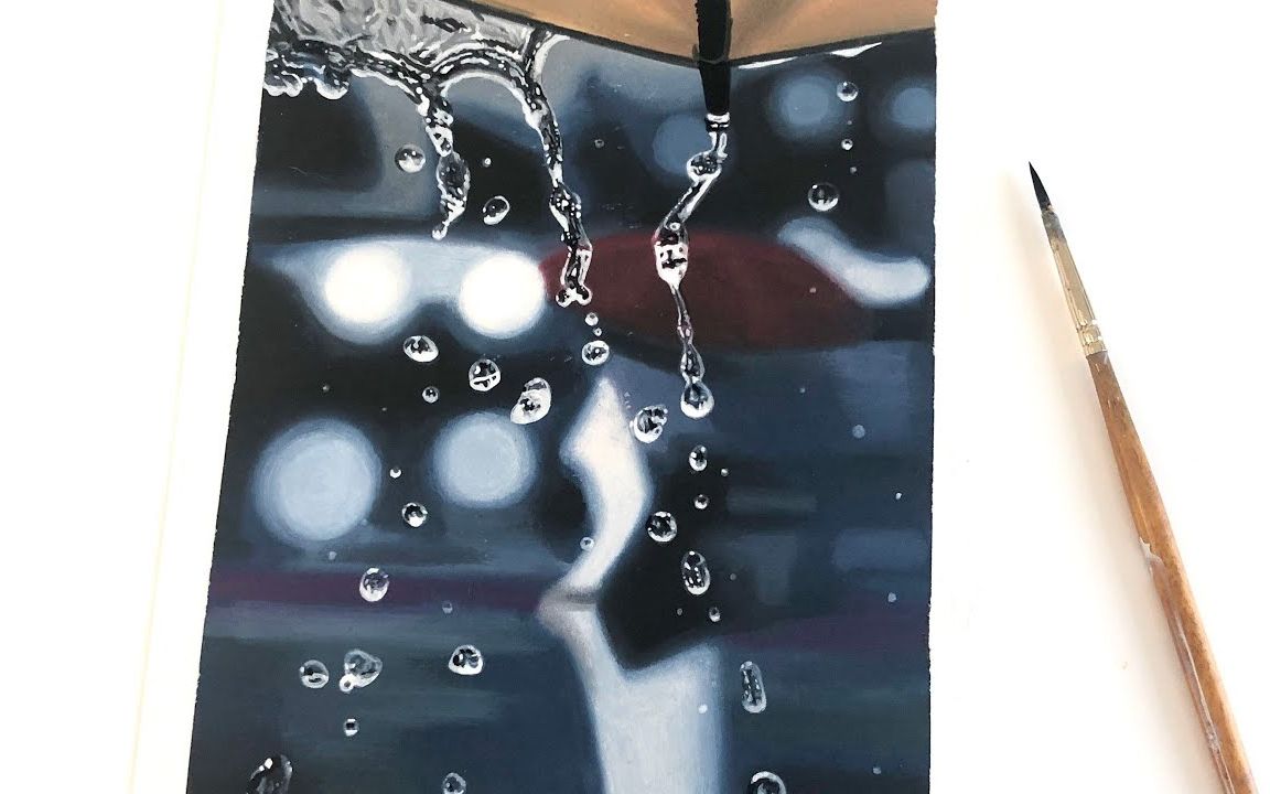 【油画棒&丙烯画】【绘画教程】下雨天
