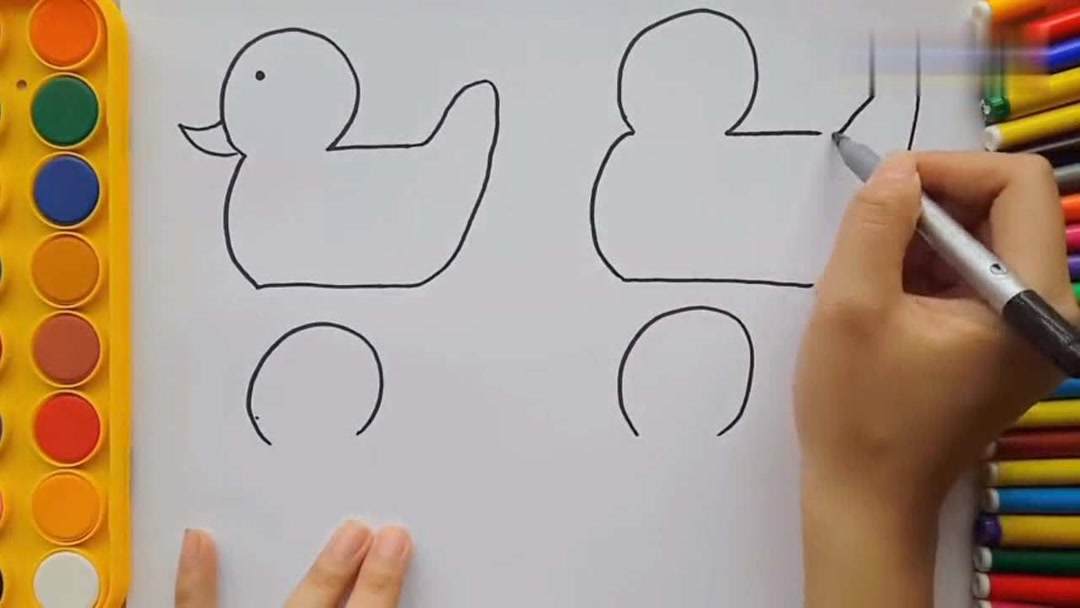 儿童画画简笔画基础教程教你一分钟学画小鸭子