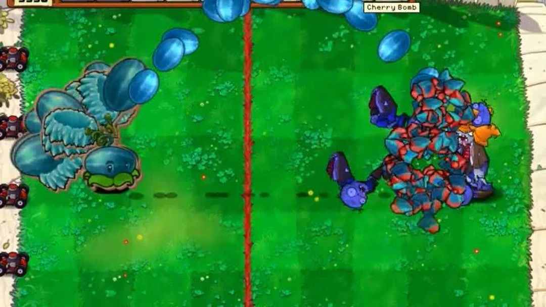 植物大战僵尸-玩家种了好多的西瓜投掷器,这局精彩了!