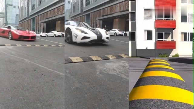 过减速带我只服气卡车,这悬挂系统比法拉利还要强啊