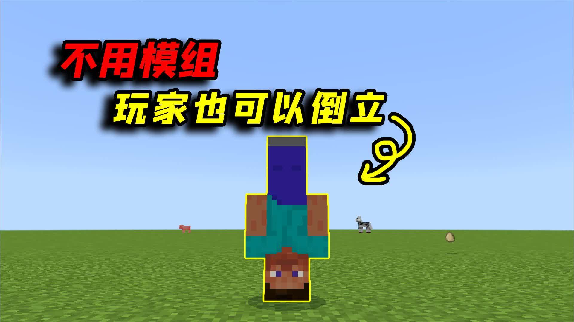 我的世界:火焰能在冰上燃烧,修改名字就能让玩家倒立!