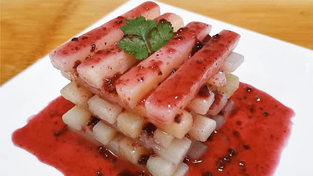 年夜饭上一道小甜品-蓝莓山药,酸甜可口,做法简单易学