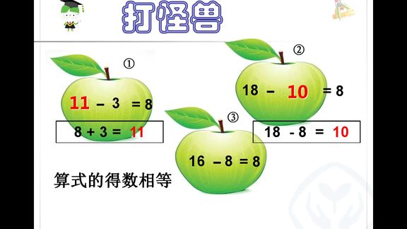 小学数学一年级下-课时8-20以内退位减法复习课(2)