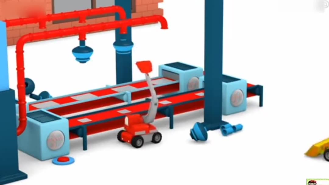 儿童挖掘机视频动漫 迷你卡车迷你工程车 挖掘机起重机推土机制作