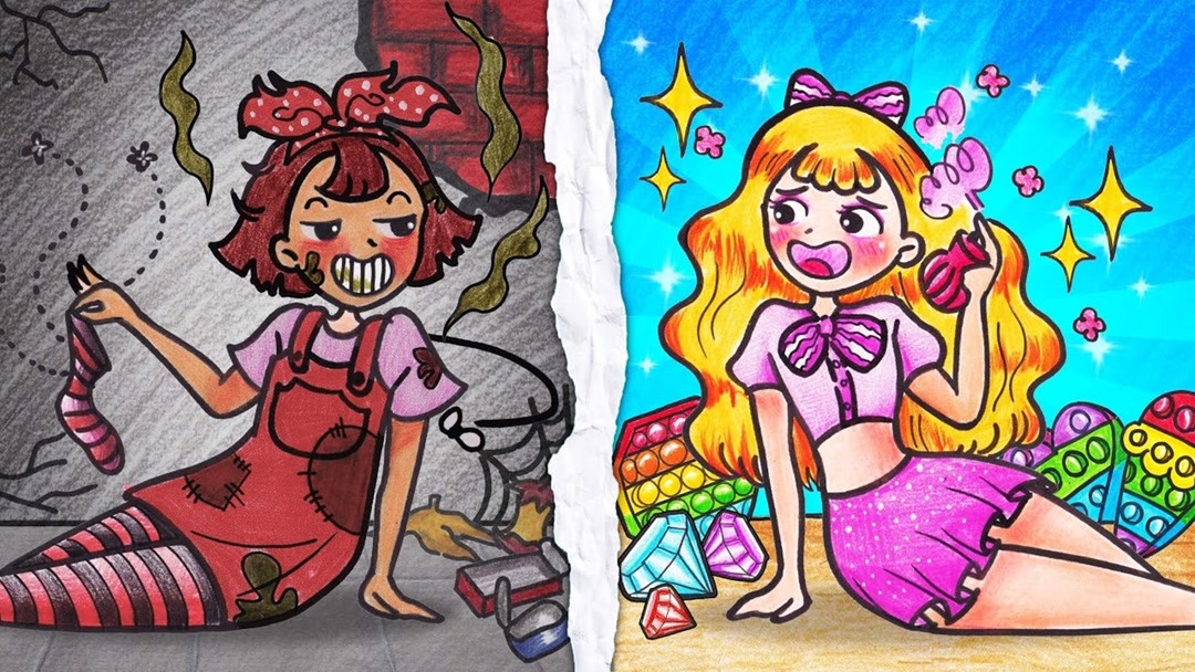 趣味定格动画:普通女孩VS富家小姐的日常