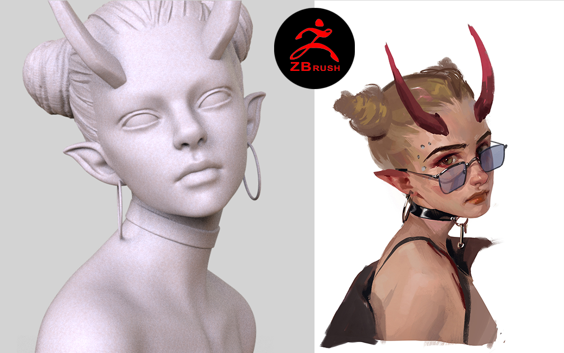 3个小时零基础学习制作魔鬼少女模型。