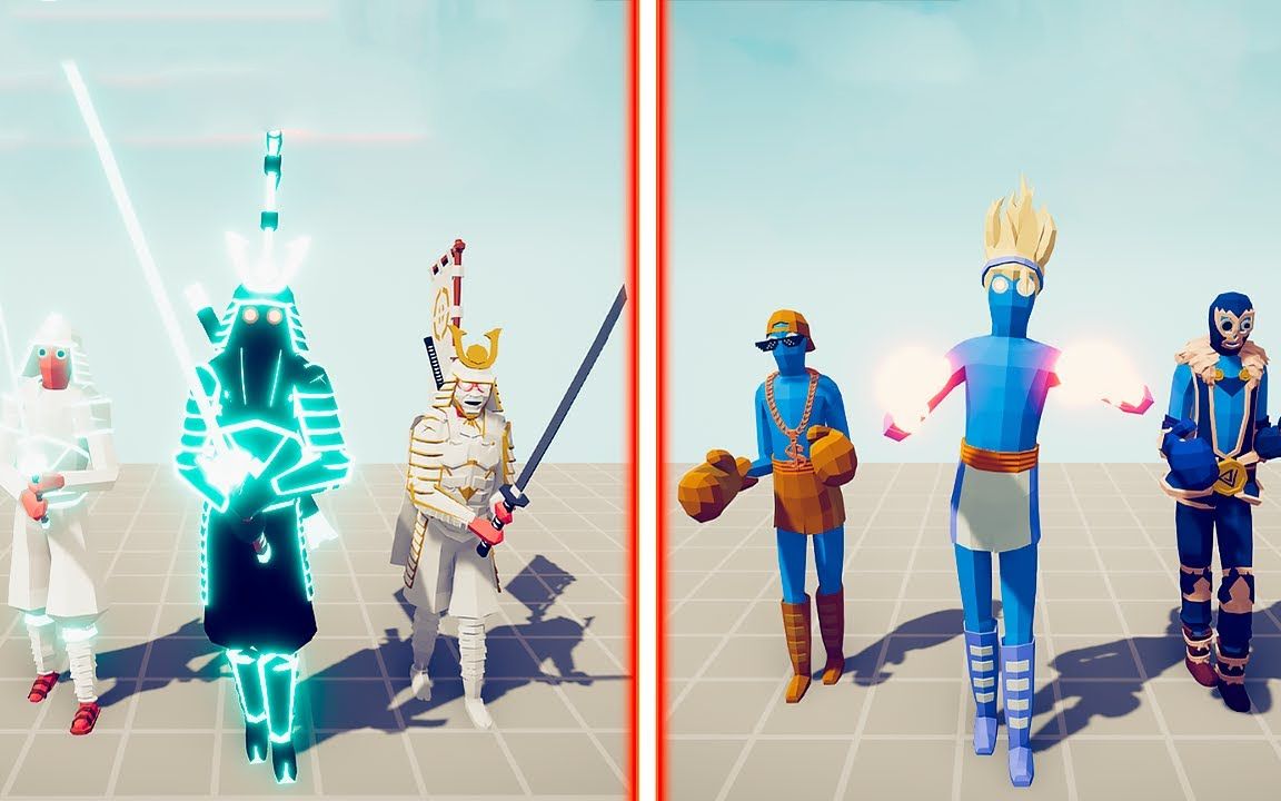 全面战争模拟器:搞笑战斗,武士队vs拳击手队