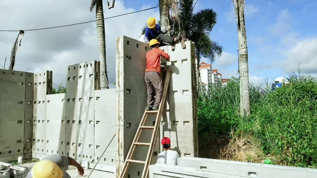 途远美宅装配式建筑施工现场PC构建搭建方式