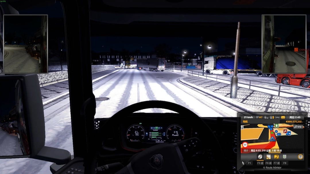 乐美解说欧卡2 游戏里安装了雪地mod 下雪路滑结冰刹不住车追尾了