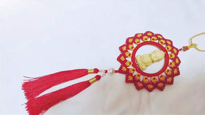 手工DIY佛光普照挂件,霸气高端的车挂,挂在客厅也超好看