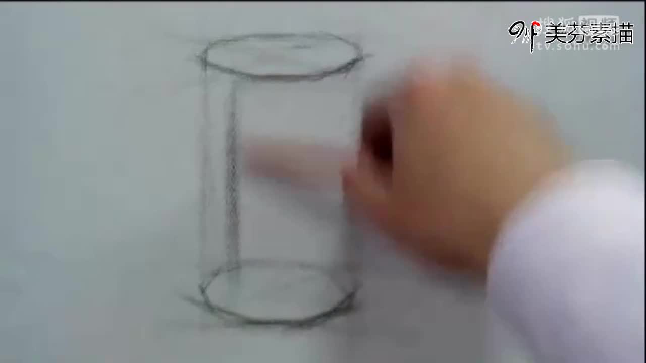 素描入门圆柱体的形体画法,如何画圆柱体的形体透视,圆柱体素描基础...