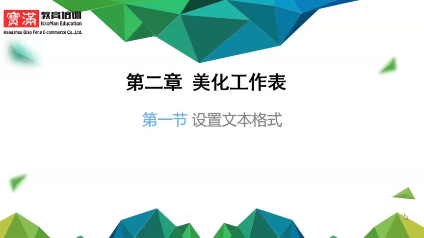 2-1 Excel2019软件设置文本格式