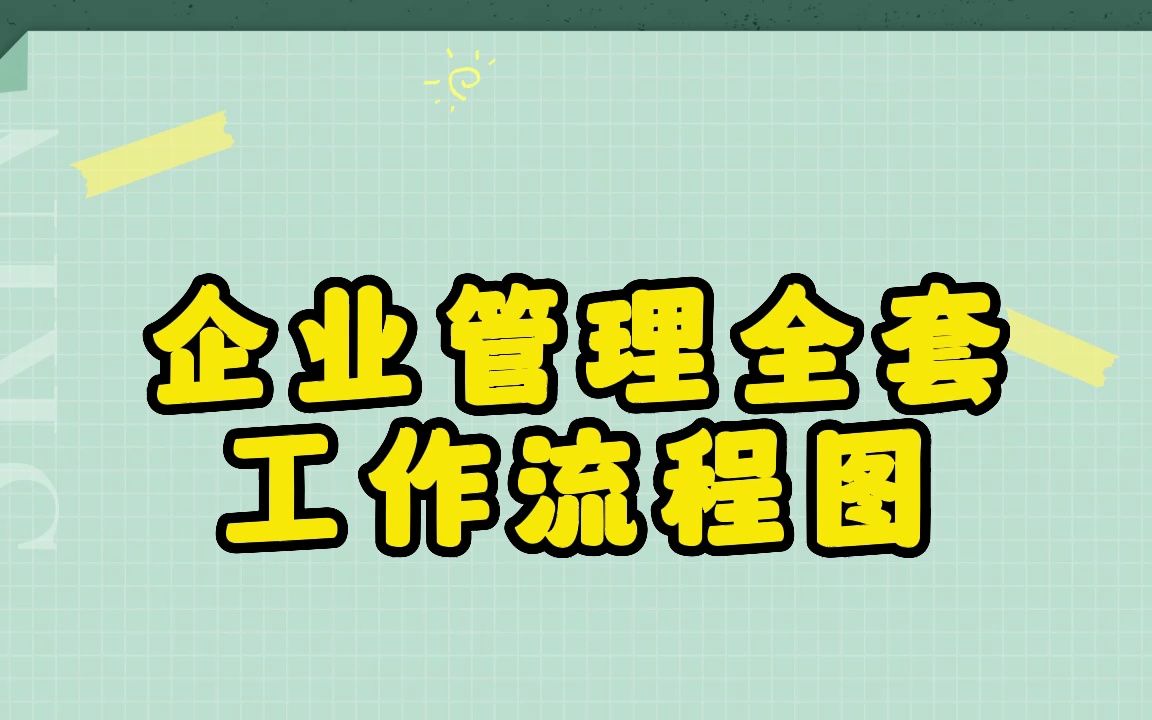 企业管理全套工作流程图,简直太全面了!,超级给力!