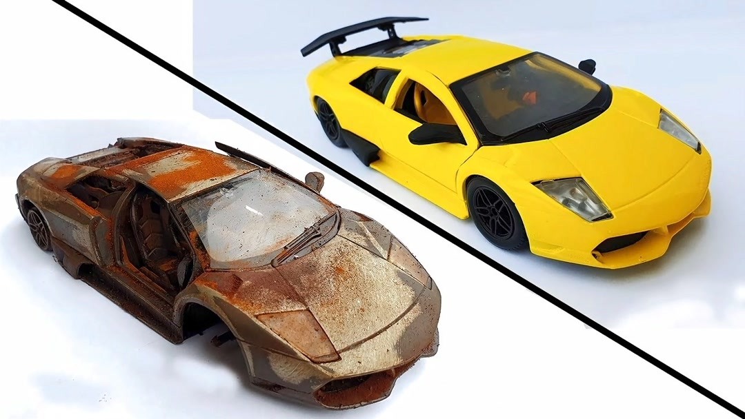 修复受损的超级跑车兰博基尼(模型)Murcielago模型车