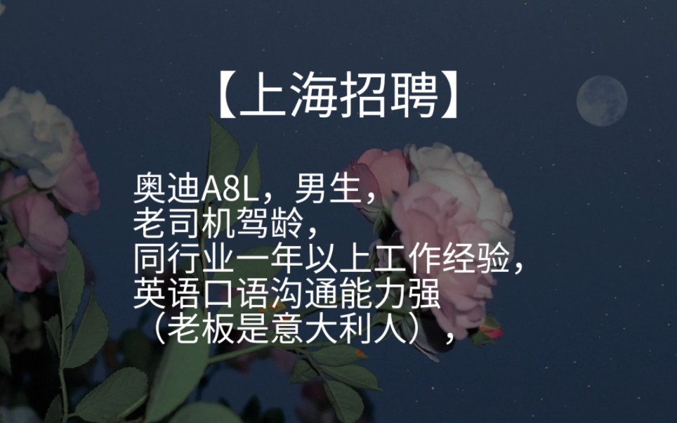 招聘C1驾照司机(给老板开车)!