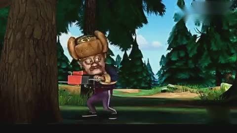 光头强偷砍树被熊大熊二恶整,李老板给光头强寄来武器报仇