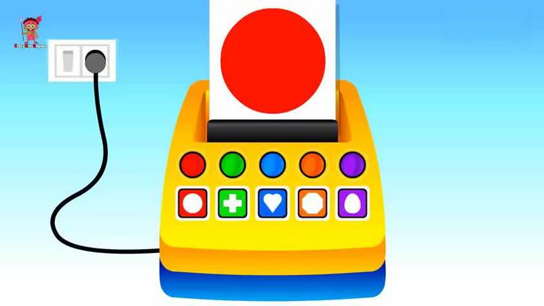 亲子早教益智动画 3D动漫迷你打印机打印几何形状图学习英语