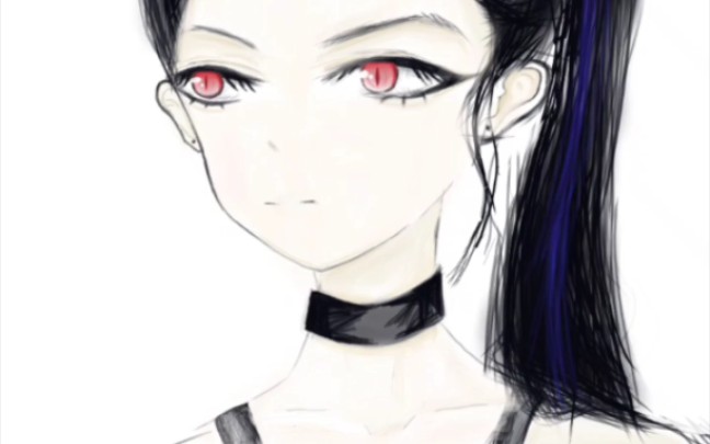 第一次画指绘,人物是自己随便想的,就是想记录一下,不喜勿喷呀