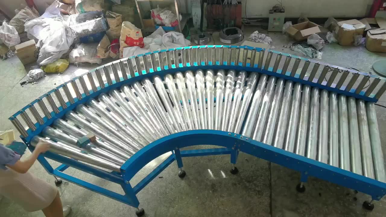 [帝弘]90度滚筒转弯机调试出货,皮带输送机