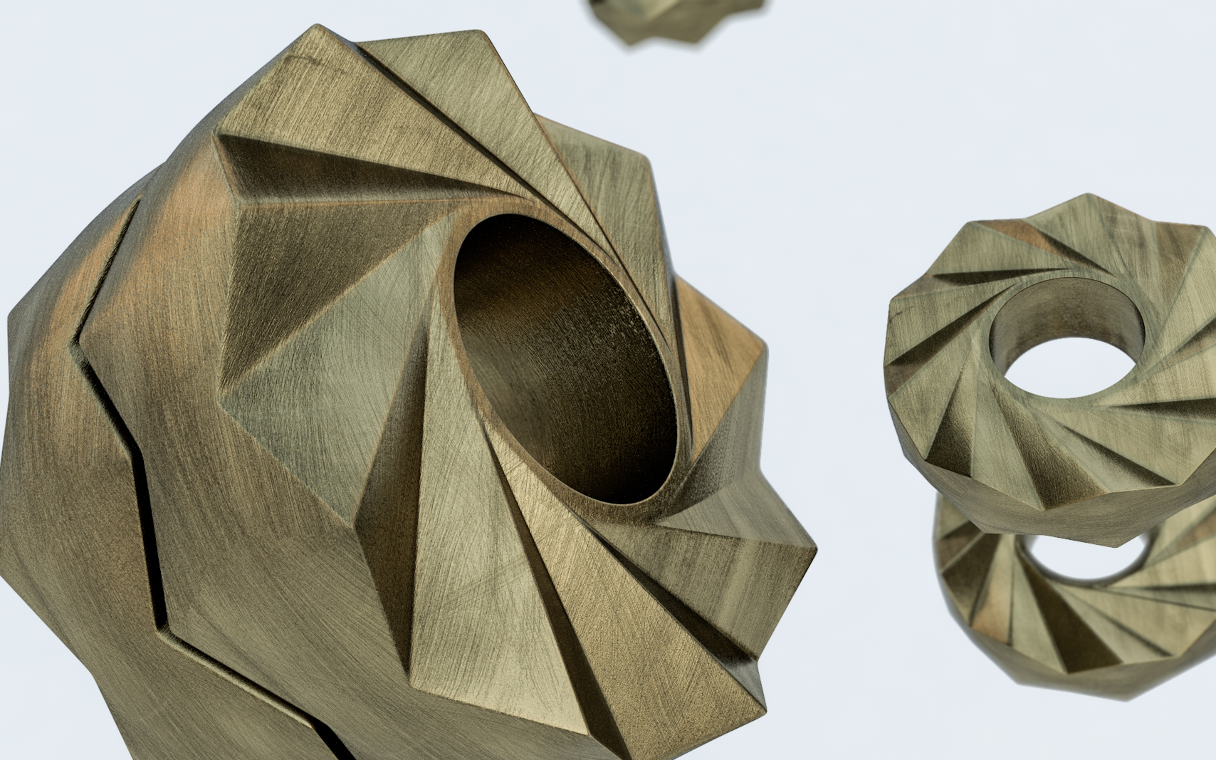 C4D新手自学—螺旋切割面建模技巧