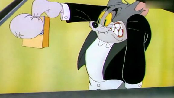 猫和老鼠:汤姆弹钢琴,杰瑞在琴上放老鼠夹,汤姆真的被夹了
