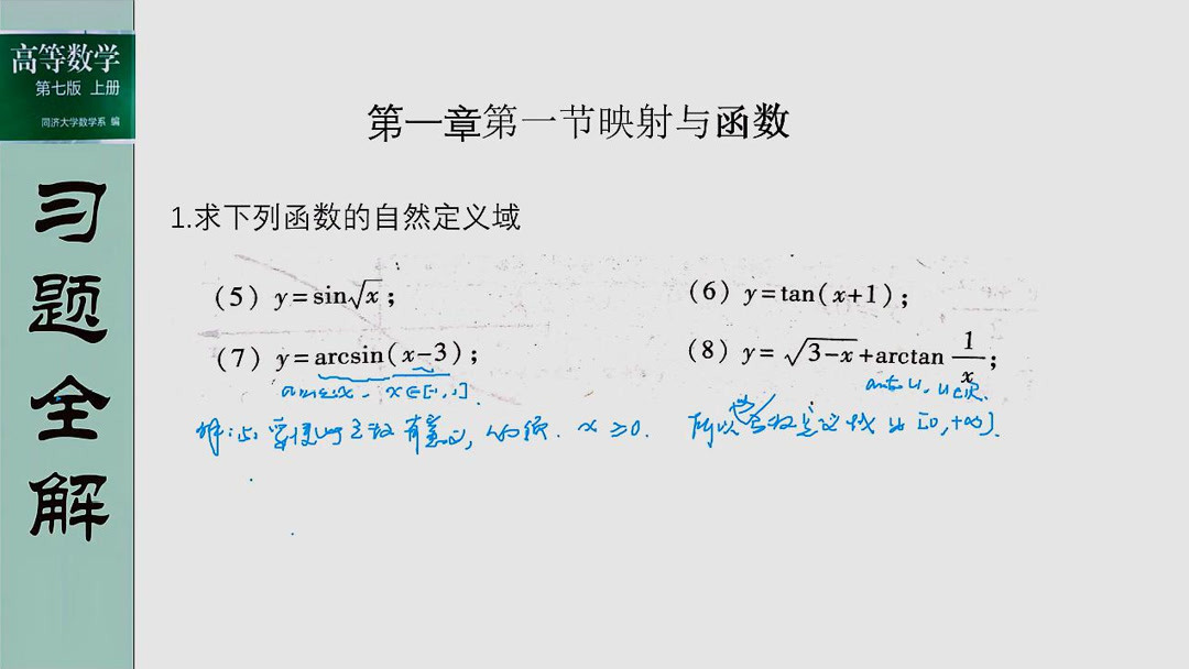 掌握了基本初等函数的定义域和值域 求函数自然定义域很容易