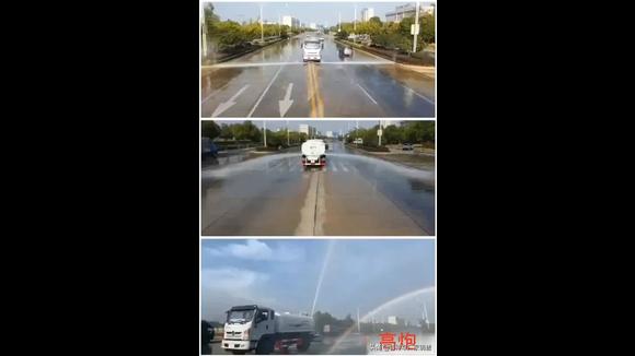 洒水车作业多方位实拍