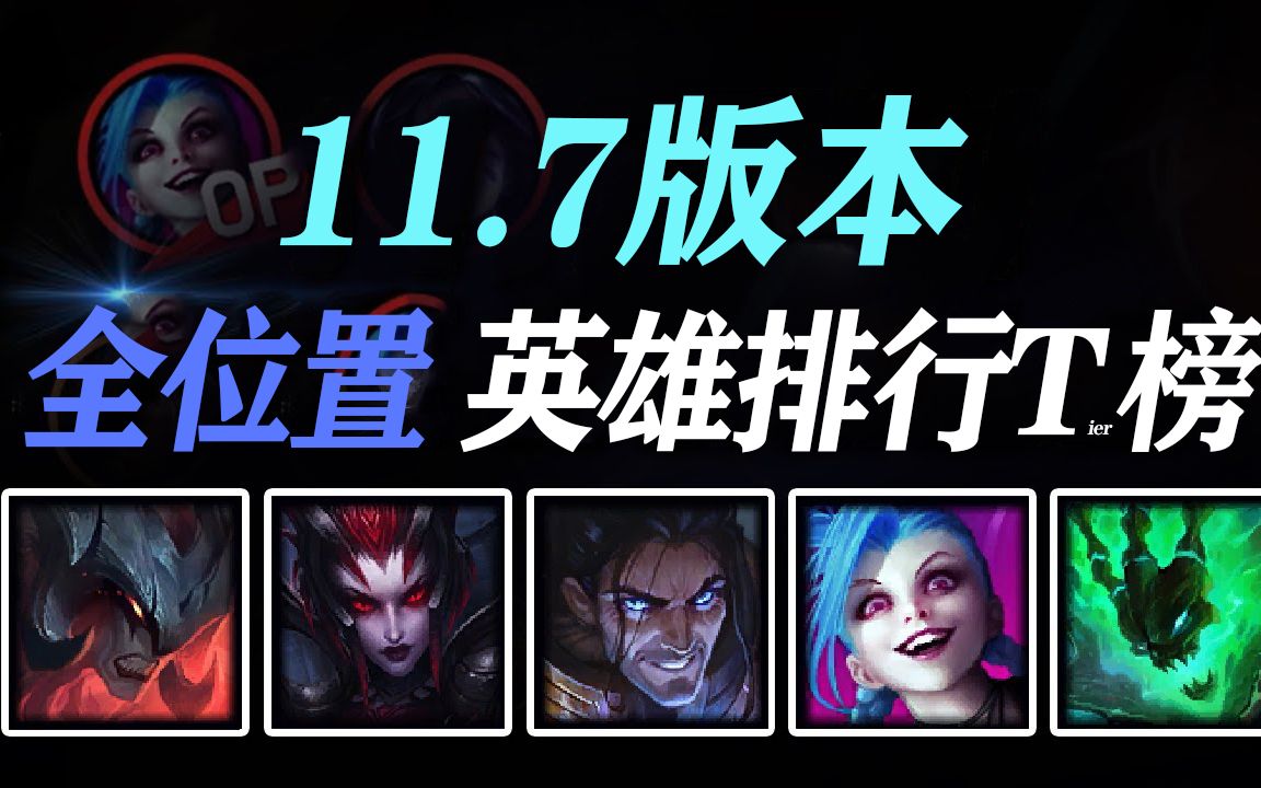 11.7版本选这些英雄准没错!全位置英雄强度排行Tier榜和OP英雄推荐...