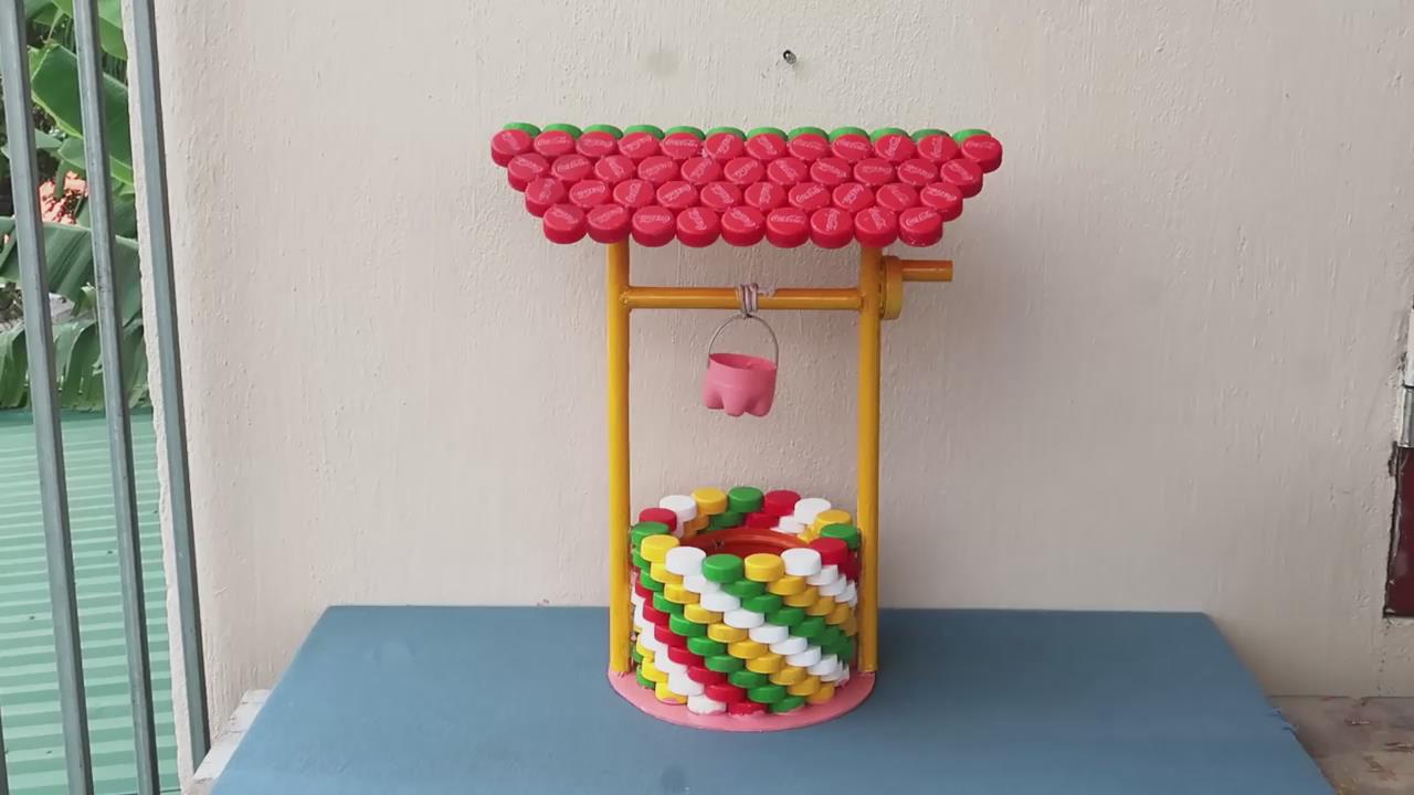 废物利用DIY,水井花盆的制作方法,简单又有创意!