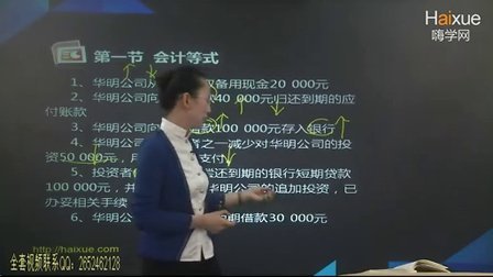 2013会计从业资格考试会计基础 第三章 会计等式与复式记账1