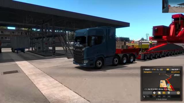 欧洲卡车模拟:重型运输,巨型斯堪尼亚运输260吨工业电缆