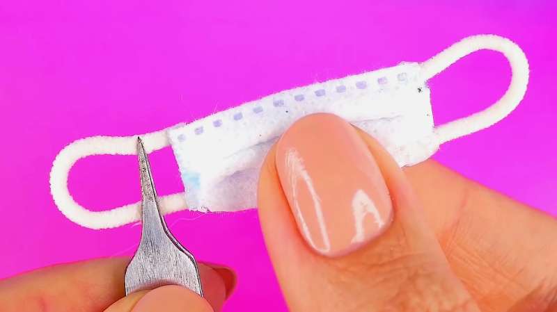 DIY手作,芭比娃娃的迷你口罩