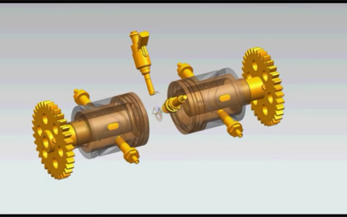 自转活塞发动机,活塞像炮弹一样旋转,最后输出做功。