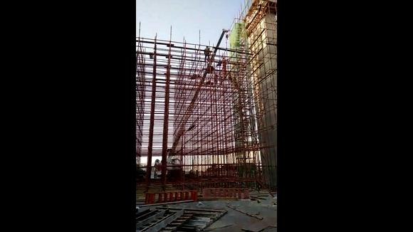 刚构桥墩梁固结碗扣式脚手架搭设