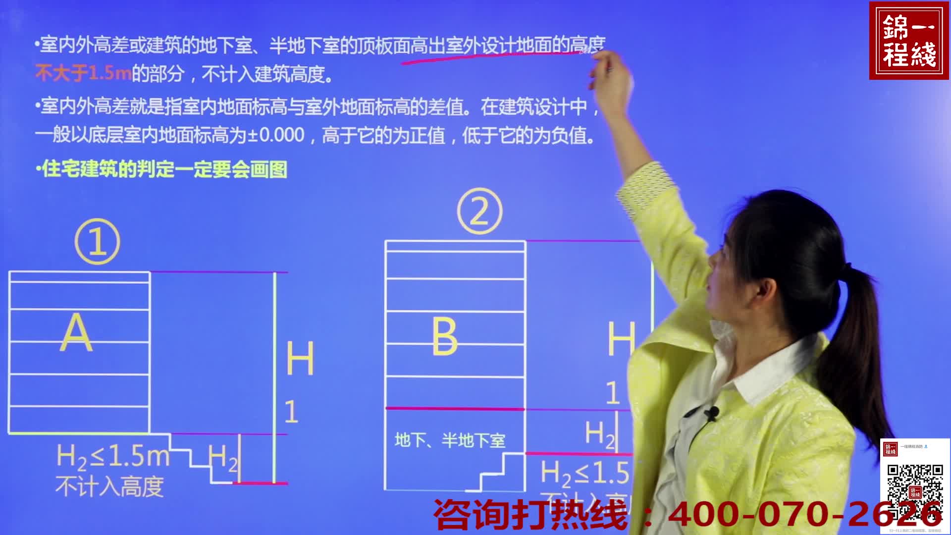 室内外高差建筑高度的算法,考消防工程师得知道