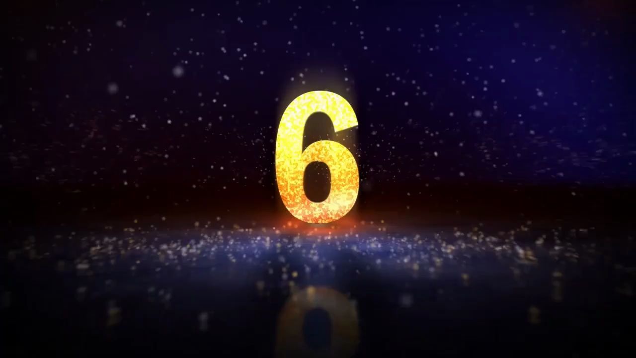 10秒倒计时金色粒子特效动画开场PPT模板