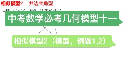 中考数学必考几何模型十一:相似模型2(模型,例题1,2)