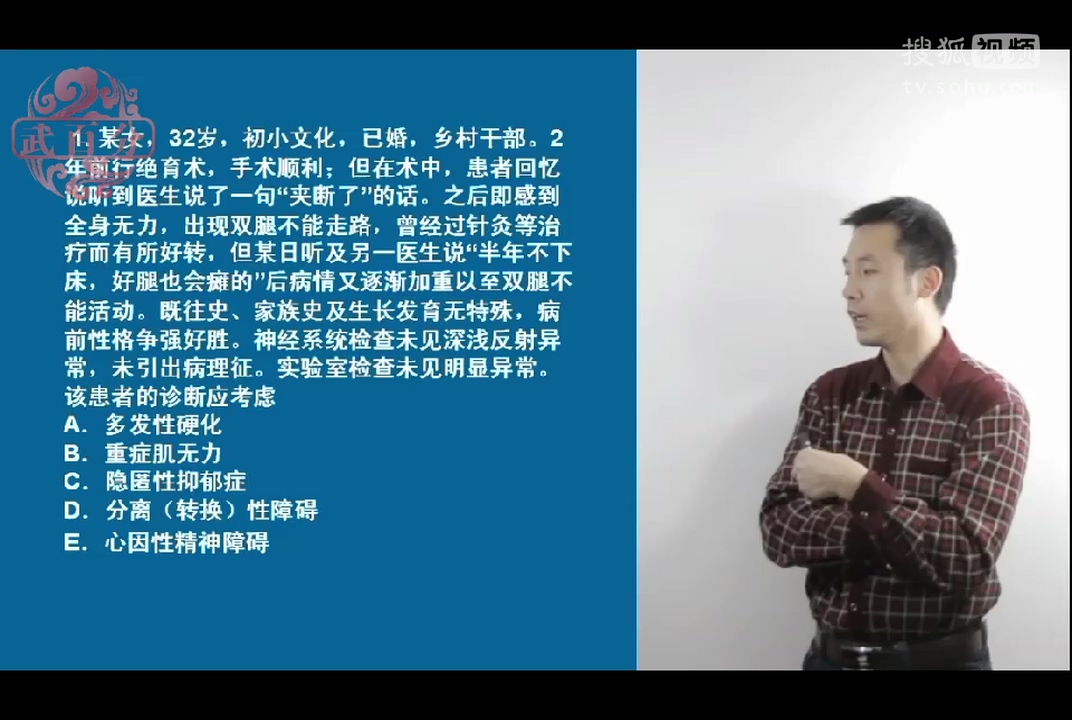 【武百分】2015执业医师考试分离转换障碍