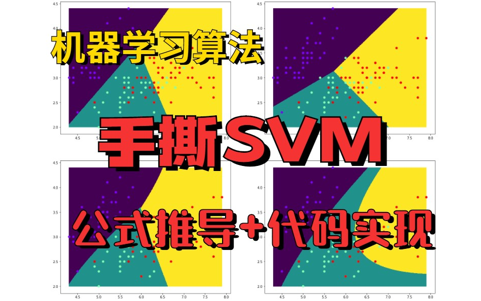 手撕SVM支持向量机!公式推导+代码实现!机器学习算法及案例应用 ai/...