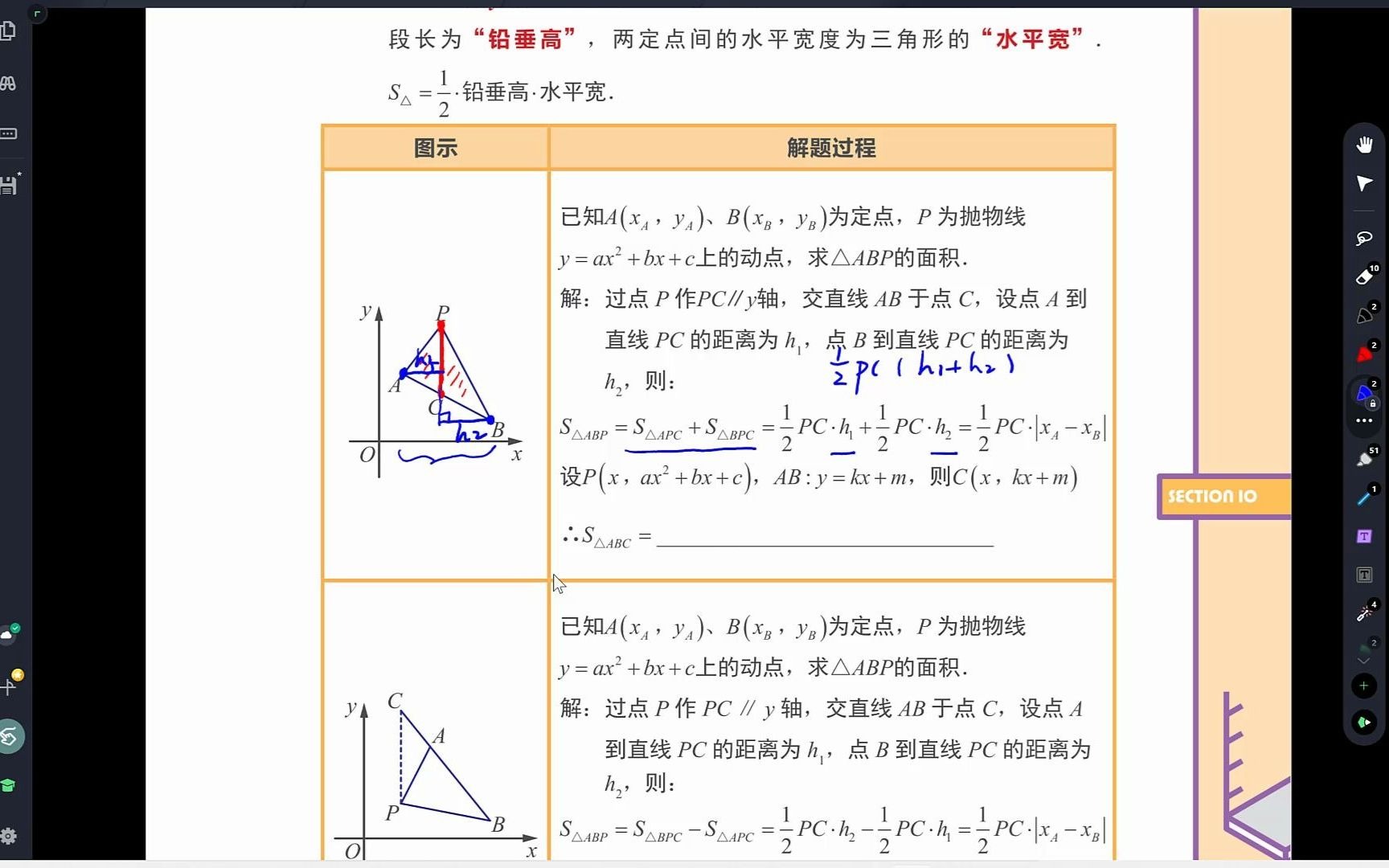 进取初三第10讲二次函数与面积问题