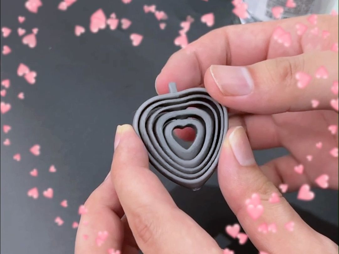 超精致的爱心模型,给纵维立方的3D打印机点赞!