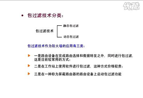 防火墙体系结构 包过滤技术分类