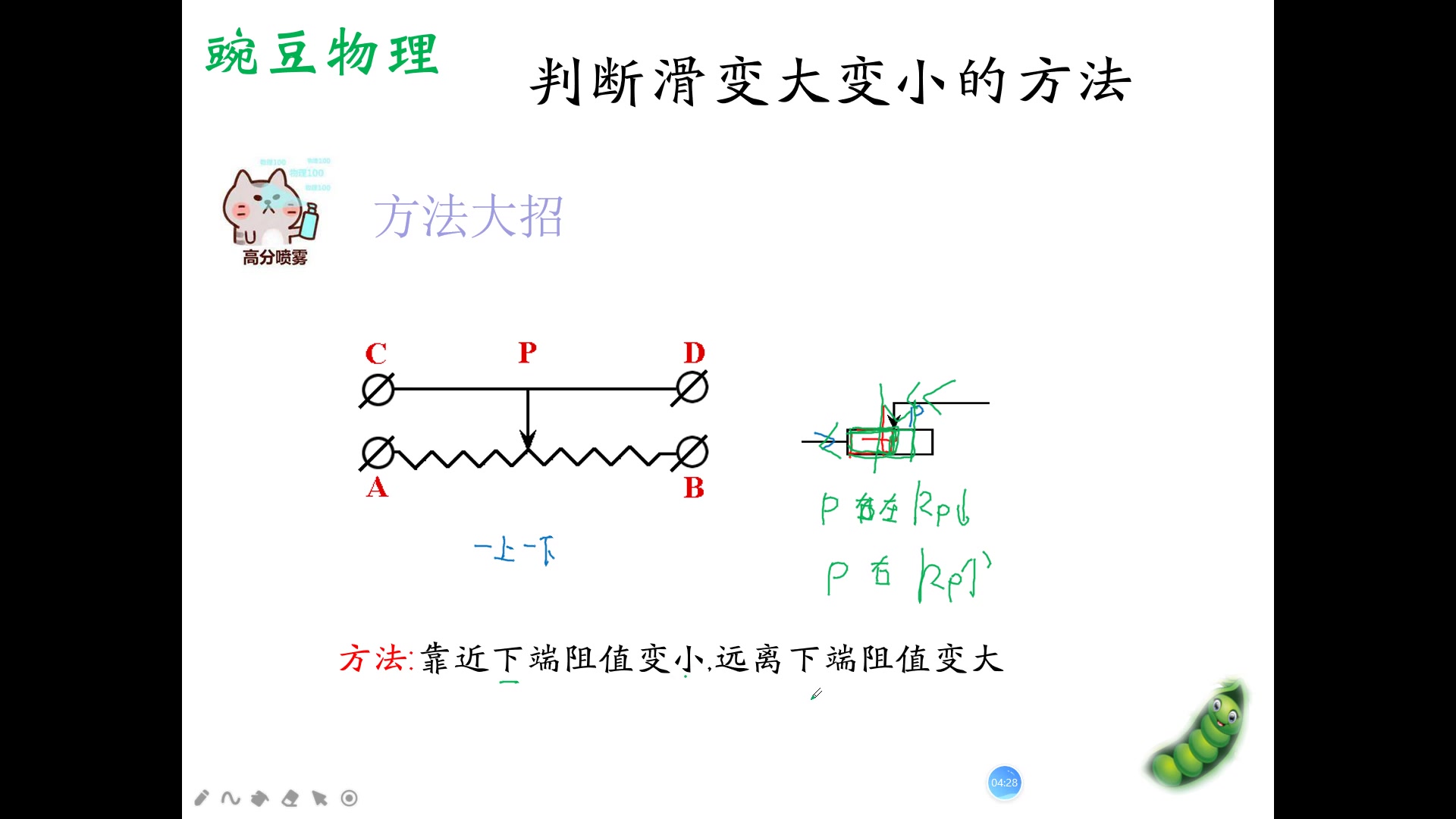 判断滑动变阻器变大变小的方法